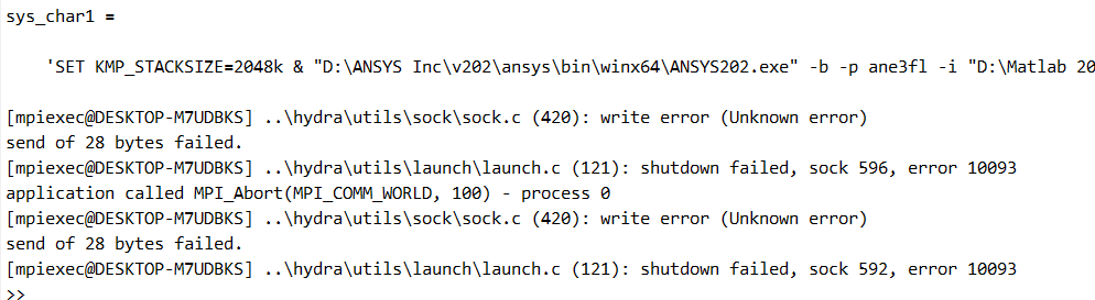 Matlab 调用ansys 及报错解决办法_application called mpi-CSDN博客