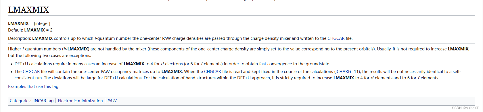 vasp scf 中 DFT+U时，添加LMAXMIX=4 or 6，加速-CSDN博客