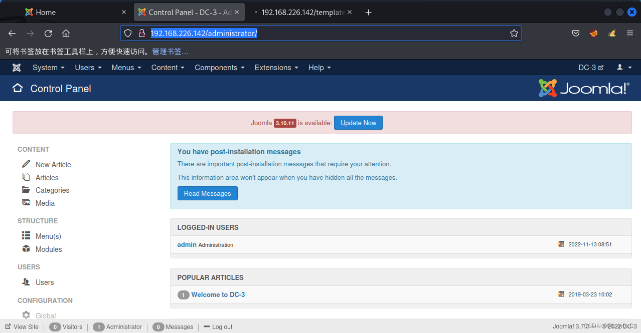 Vulnhub DC-3靶场_cve-2017-5618-CSDN博客