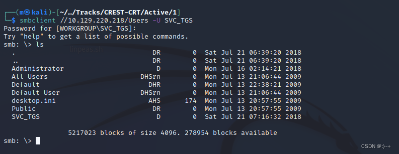 hackthebox-Tracks-CREST_CRT-Active_{31b2f340-016d-11d2-945f-00c04fb984f9}-CSDN博客