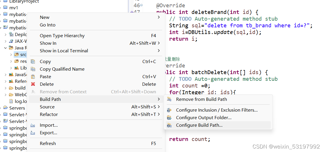 通过ecplise导入mysql的jar包时，右键找不到build path问题_eclipse没有buildpath如何处理-CSDN博客