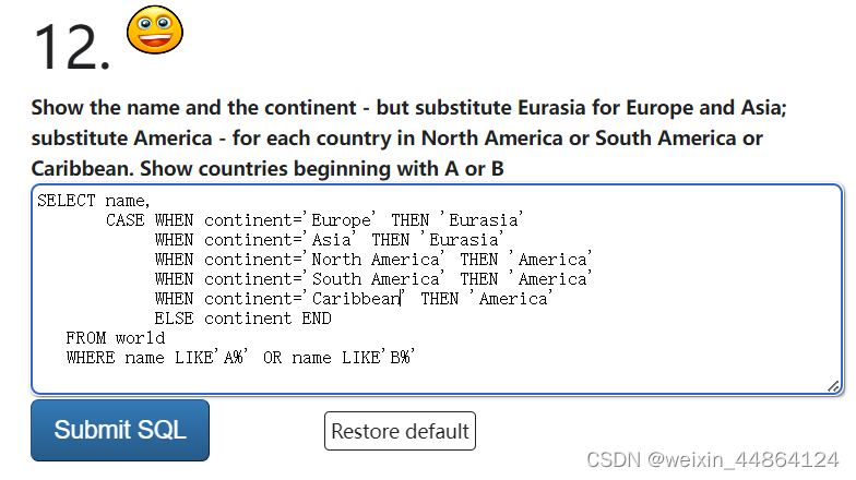 SQLZOO中文版答案整理,SELECT basics, QUIZ, SELECT from WORLD Tutorial/zh, QUIZ-CSDN博客