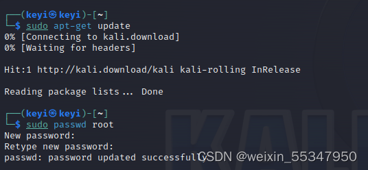 kali--password:su的 Authentication failure问题，&sudo passwd root输入密码时Sorry, try again._password: su ...