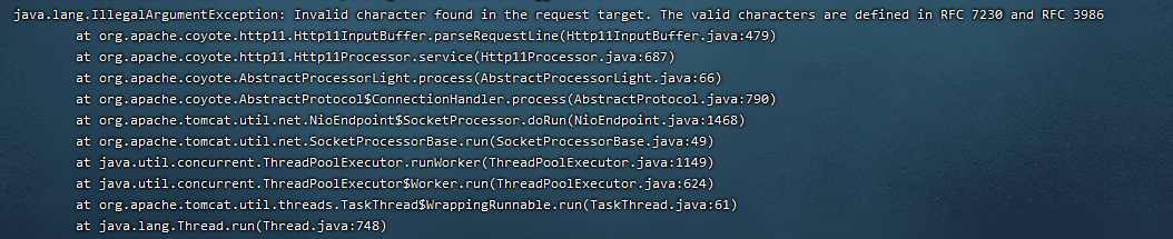 springboot报错：The valid characters are defined in RFC 7230 and RFC 3986_springboot rfc7230 and ...