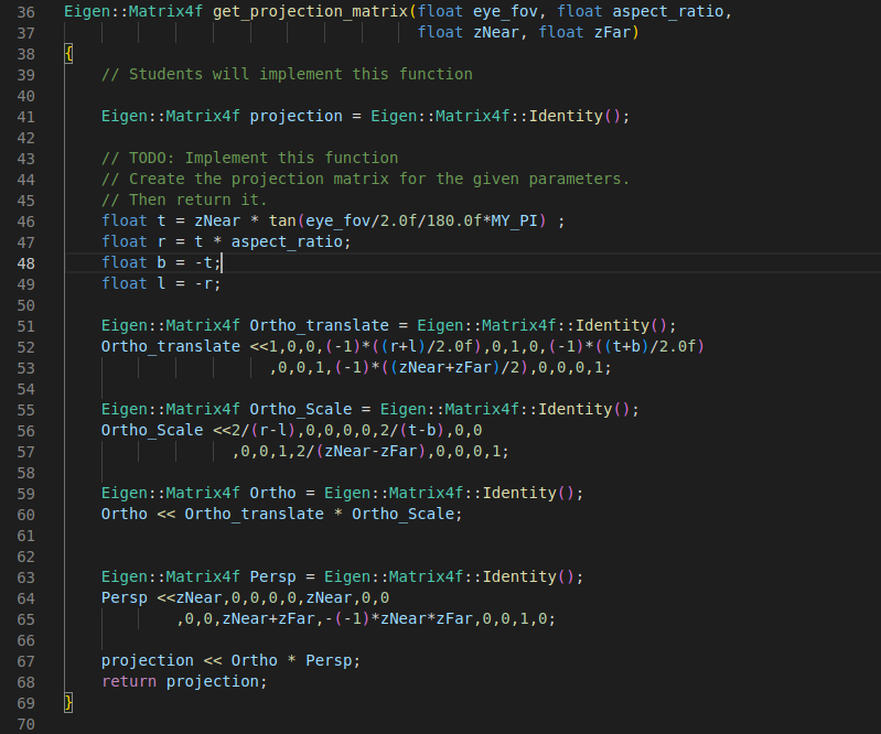 Games101-作业一: 旋转与投影_games101 fov-CSDN博客