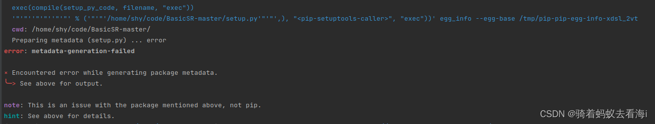 BasicSR框架问题记录：KeyError: “No object named ‘ARRDBNet‘ found in ‘arch‘ registry!“与error: metadata ...