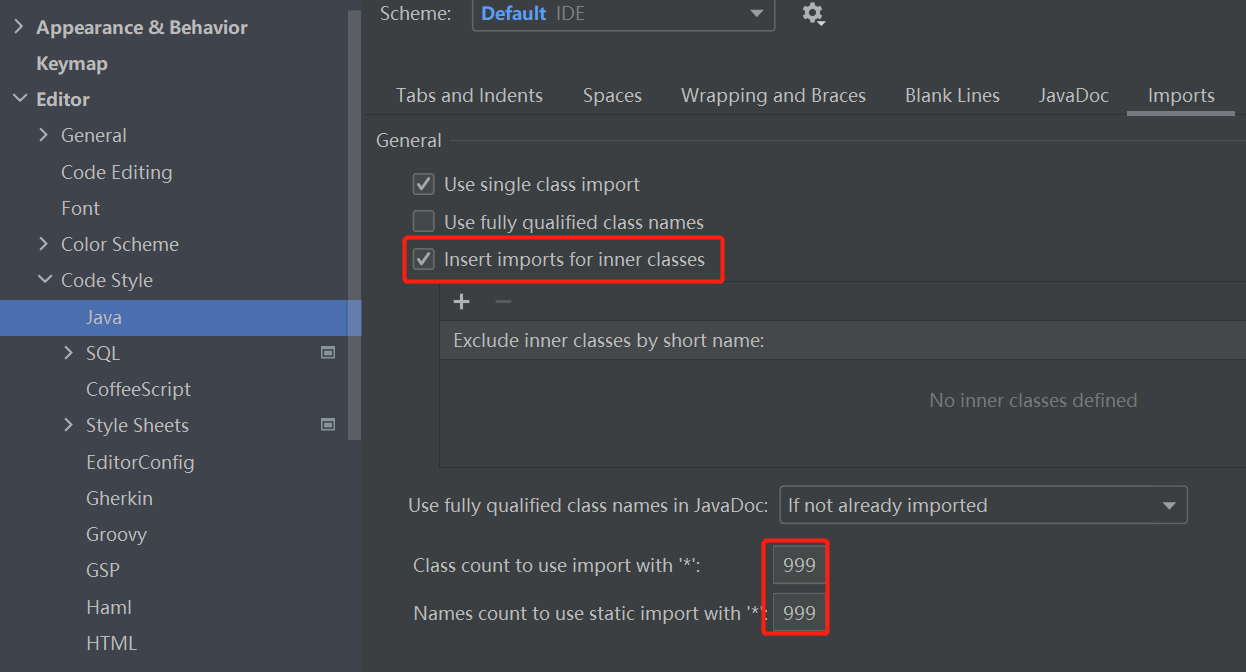 IDEA禁止导入包import * 和允许import内部类_idea import *-CSDN博客