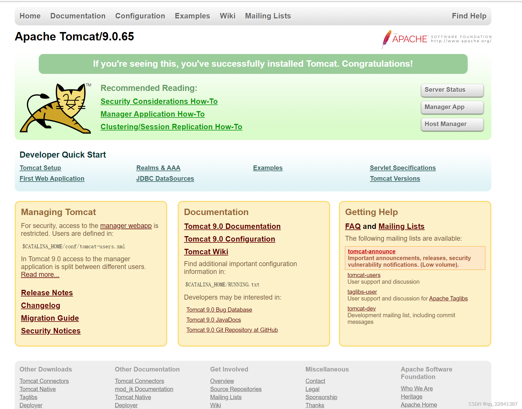 Tomcat 安装与配置_tomcat9.0.65-CSDN博客