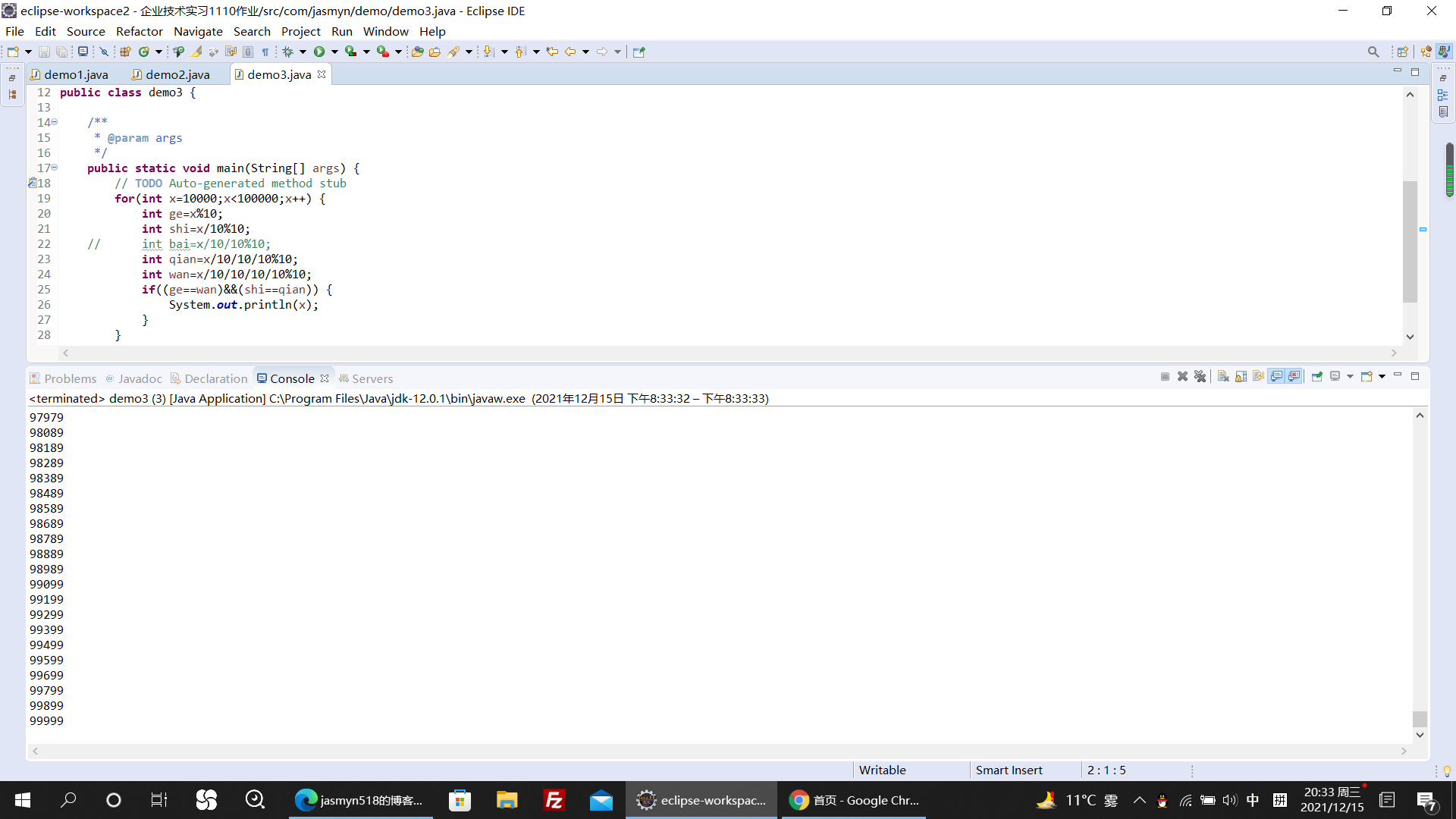 Java实现打印所有的5位数的回文数_java程序编写五位数的回文数-CSDN博客