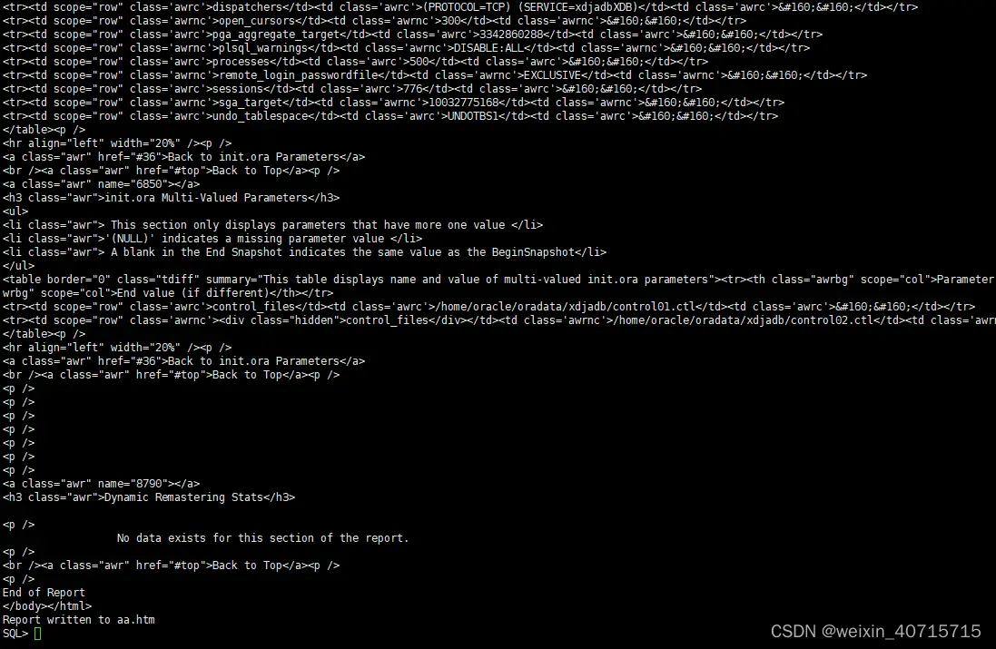 Linux 下导出 Oracle 的 awr 报告_linux awr-CSDN博客