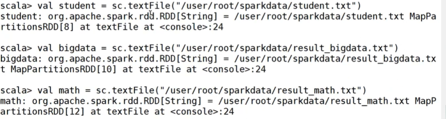 学习笔记spark(四)—— Spark编程基础(创建rdd、rdd算子、文件读取与存储)根据前面得到的rdd Bigdata及math