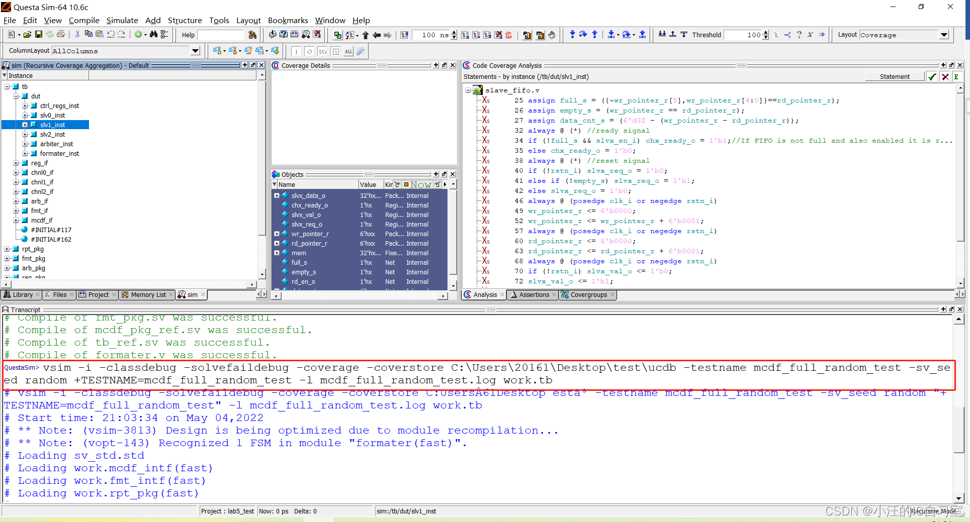 Questa Sim生成覆盖率文件时报错：Failed to open coverstore data file 。。。_questa怎么生成覆盖率文件-CSDN博客