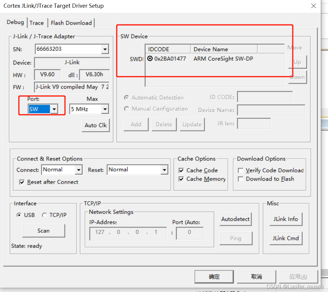 keil MDK连接JTAG下载代码报错No Cortex-M Device found in JTAG chain. Target DLL ...
