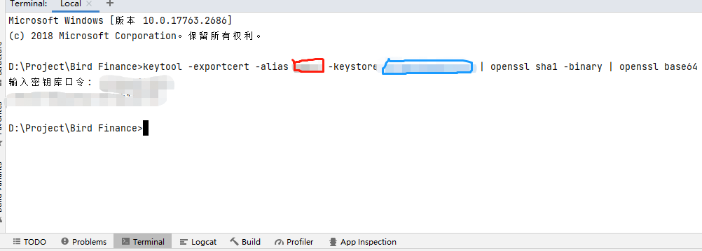 keytool -exportcert -alias key0 -keystore key.jks | openssl sha1 -binary | openssl base64--生成28位 ...