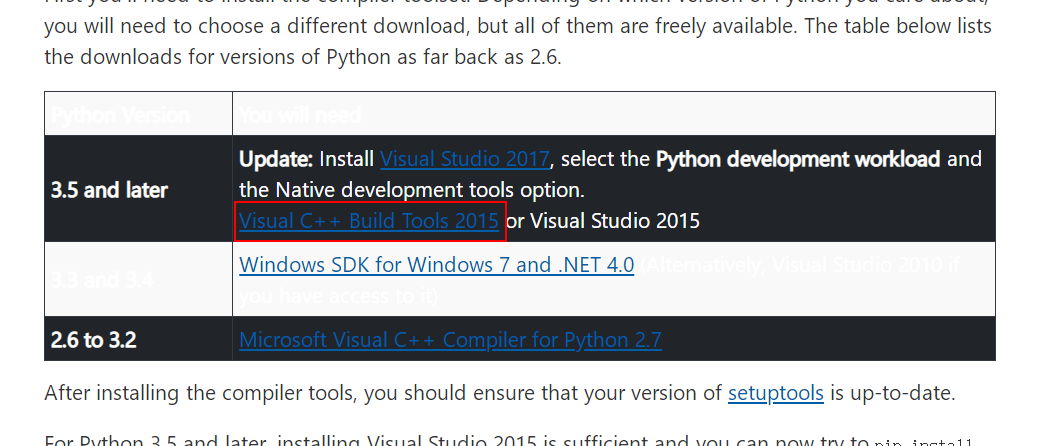 解决了Microsoft Visual C++ Build Tools下载/解决Visual C++ 14.0 is required的问题 ...