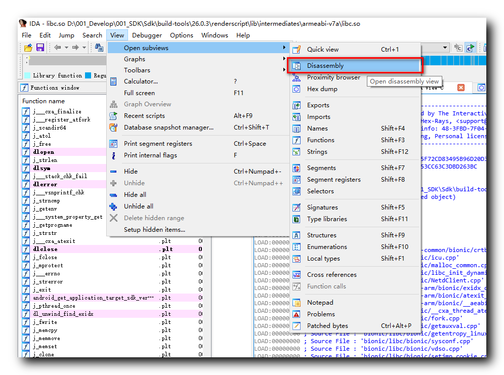 【Android 逆向】IDA 工具使用 ( 同步指定的 IDA View 视图 | Hex View 数据格式 | 过滤设置 )_ida view-a-CSDN博客