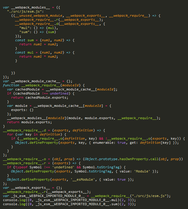 webpack模块化原理（处理cjs和esm混用，然后在浏览器中可执行）_cjs esm 同时使用-CSDN博客