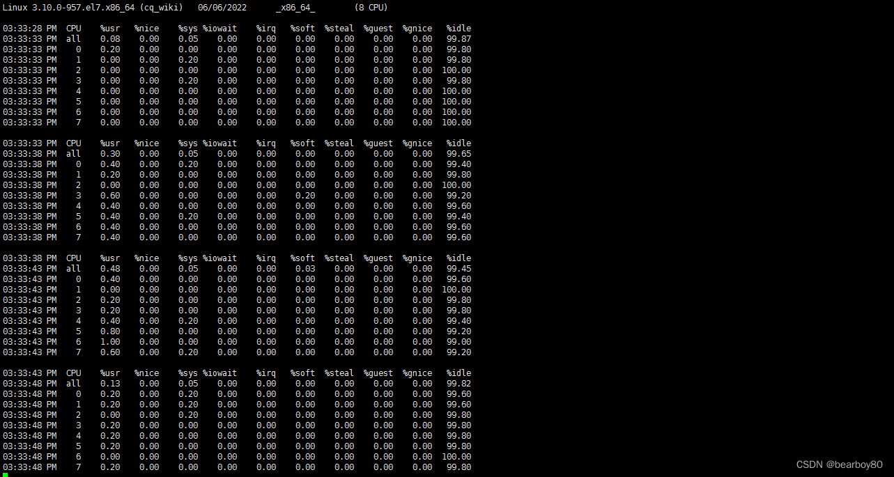 Linux mpstat命令详解_centos8安装mpstat-CSDN博客