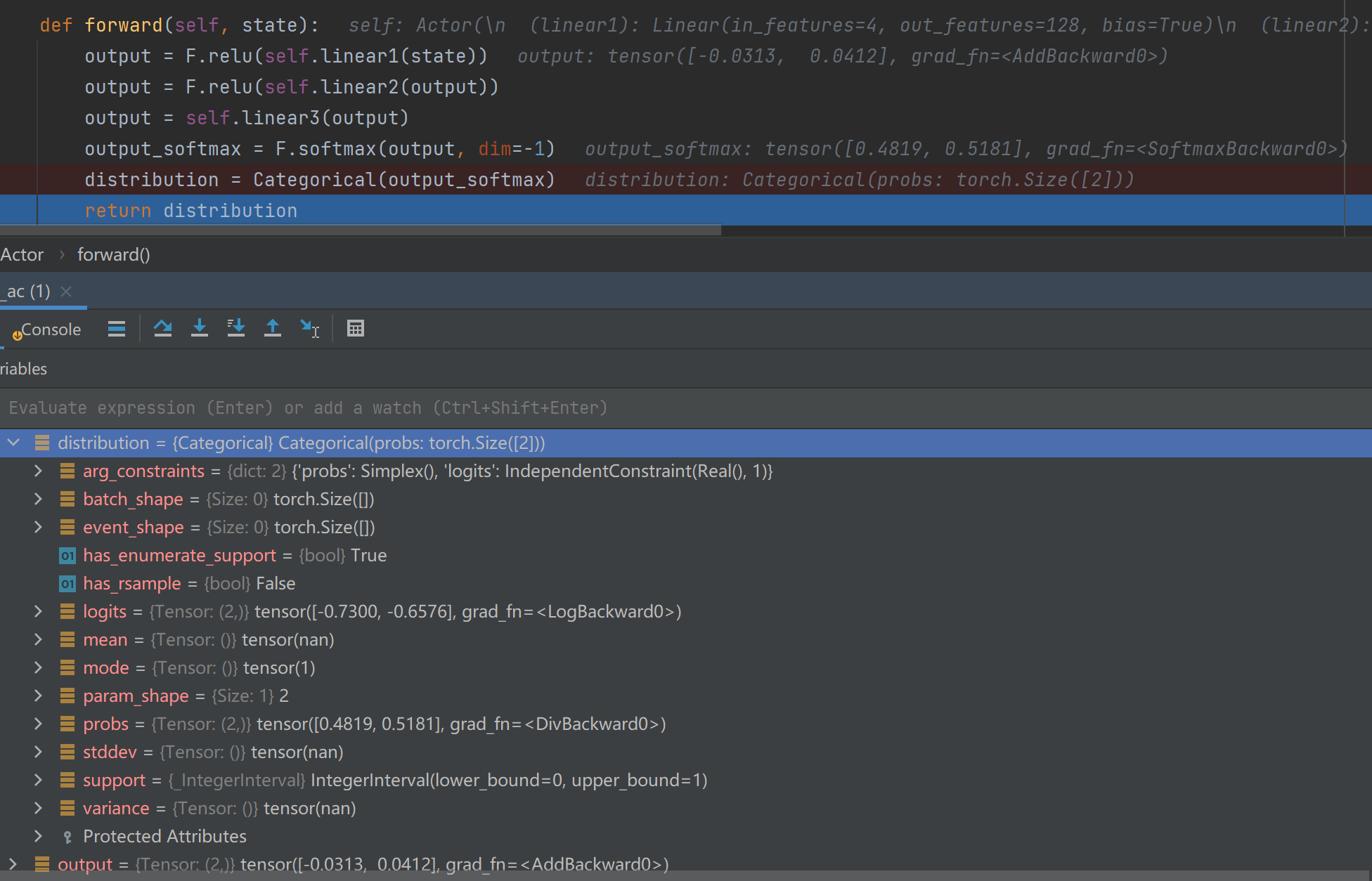 ＜class ‘torch.distributions.categorical.Categorical‘＞中属性probs和logits的计算方式_logits计算-CSDN博客