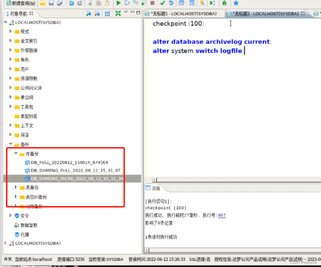 dm8（达梦8）数据库的备份还原_dm8图形化备份数据库-CSDN博客