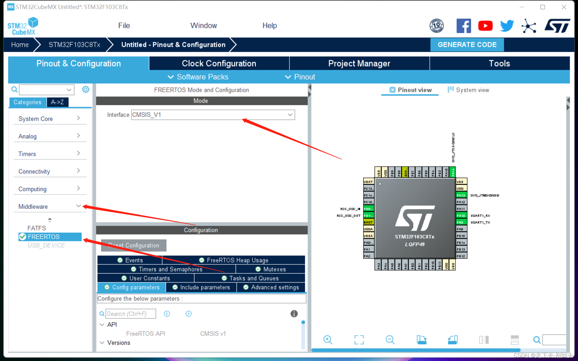 STM32利用CubeMX快速移植FreeRtos_stm32cubemx rtos-CSDN博客