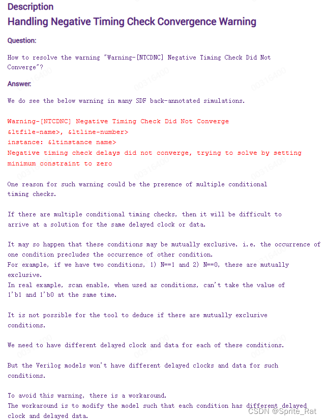 VCS后仿 Warning-[NTCDNC] Negative Timing Check Did Not Converge-CSDN博客