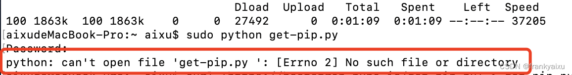 Mac中pip无法配置问题_mac配置pip环境变量_frankyaixu的博客-CSDN博客