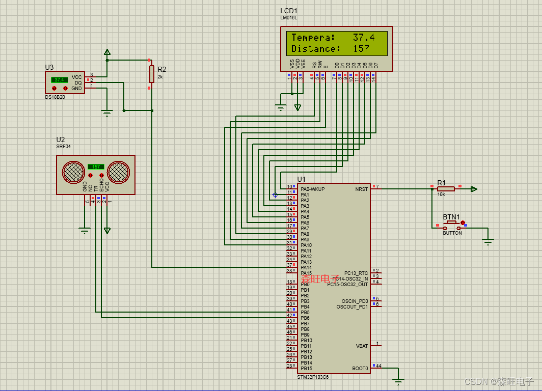 基于stm32的超声波测距测温proteus仿真 Hc Sr04proteus仿真stm32 超声波测距 Csdn博客 6884