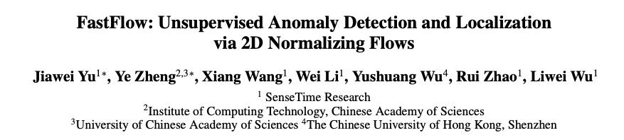 【论文研读】【流模型】【缺陷检测】fastflow Unsupervised Anomaly Detection And