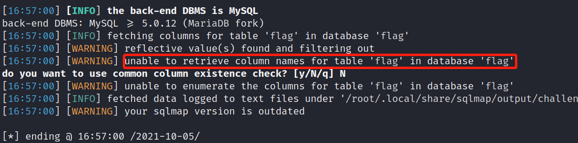 sqlmap使用_unable to retrieve column names for table 'flag' i-CSDN博客