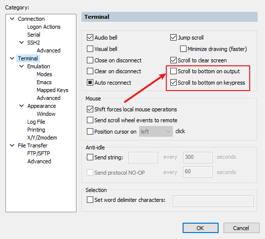 secureCRT停止滚动的设置_securecrt设置暂停-CSDN博客