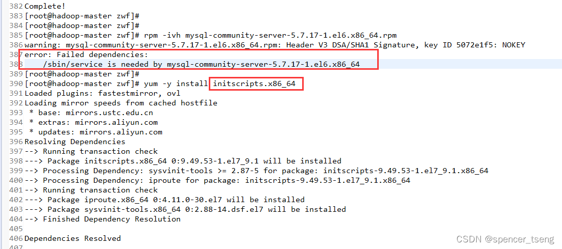 error: Failed dependencies: /sbin/service is needed by-CSDN博客
