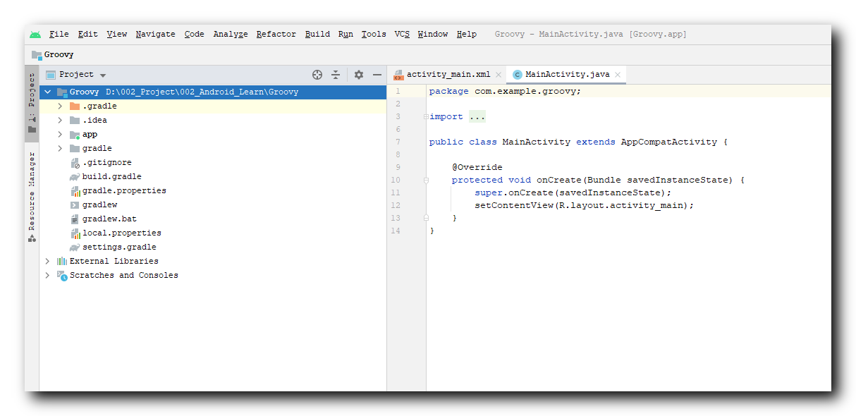 【Groovy】Android Studio 中创建 Groovy 工程 ( 创建 Android Studio 工程 | 创建并改造 Java 依赖库 | 编写 Groovy 代码并运行 ...