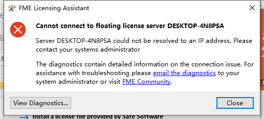 解决FME无法连接lic服务器问题_fme不能连接浮动许可服务器-CSDN博客