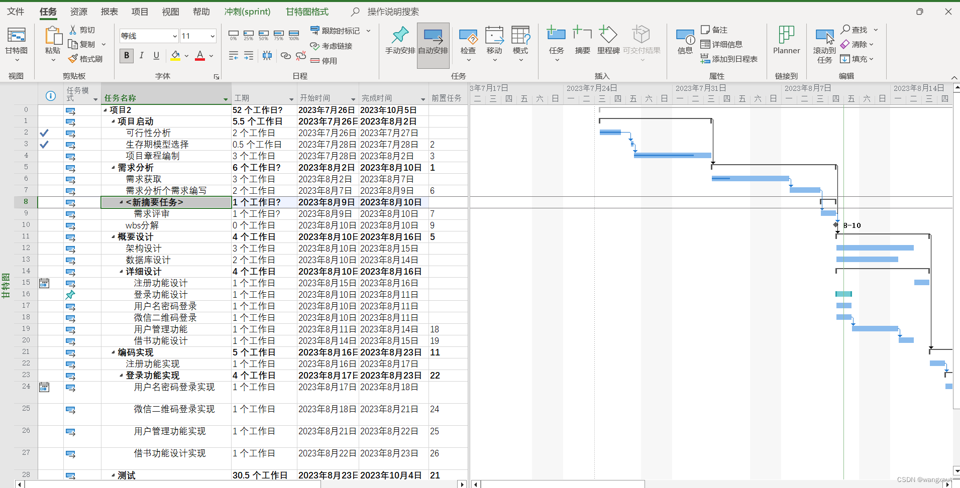 Project 2021实操学习笔记-插入摘要任务_project摘要任务-CSDN博客