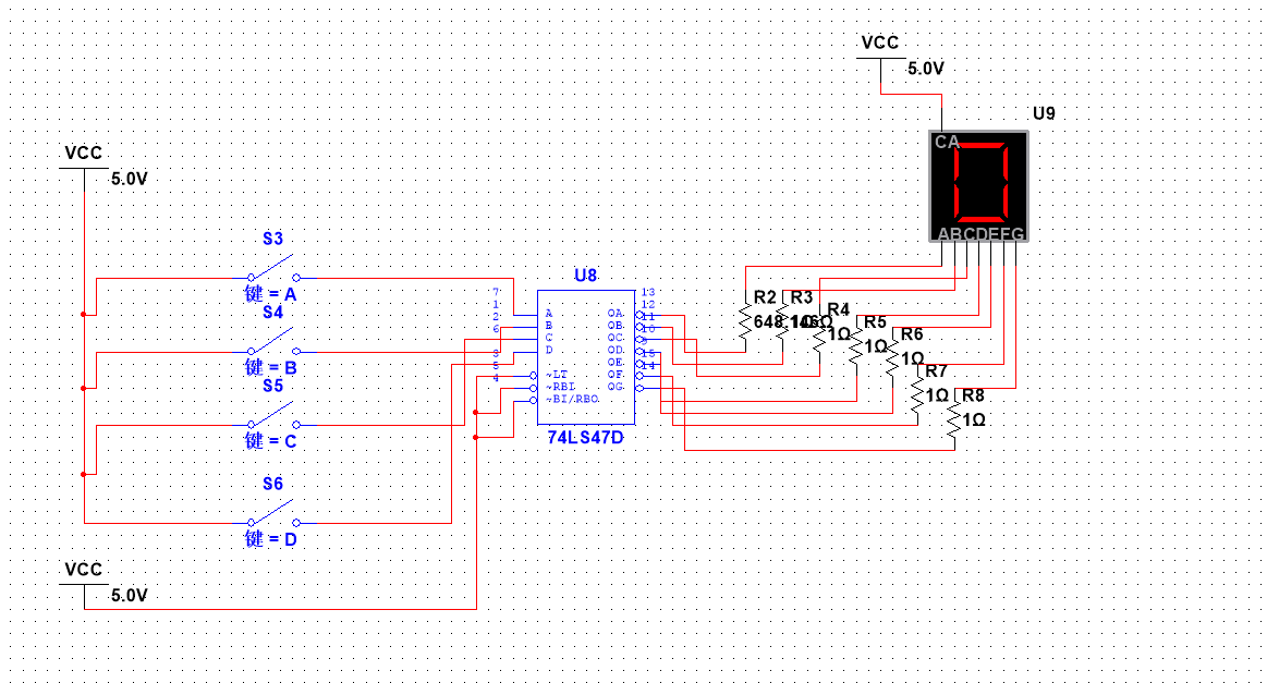 Multisim实现简易数码管数显_multisim数码管-CSDN博客