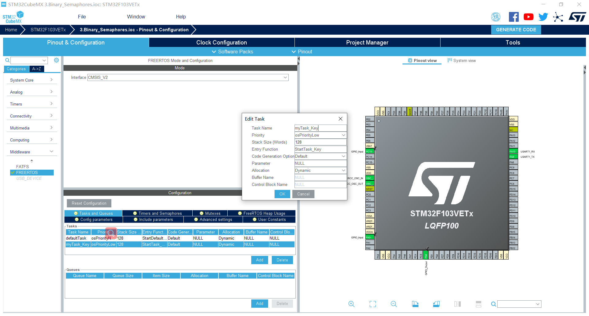 stm32 freeRTOS 二值信号量实验 （HAL版）_hal 二值信号量-CSDN博客