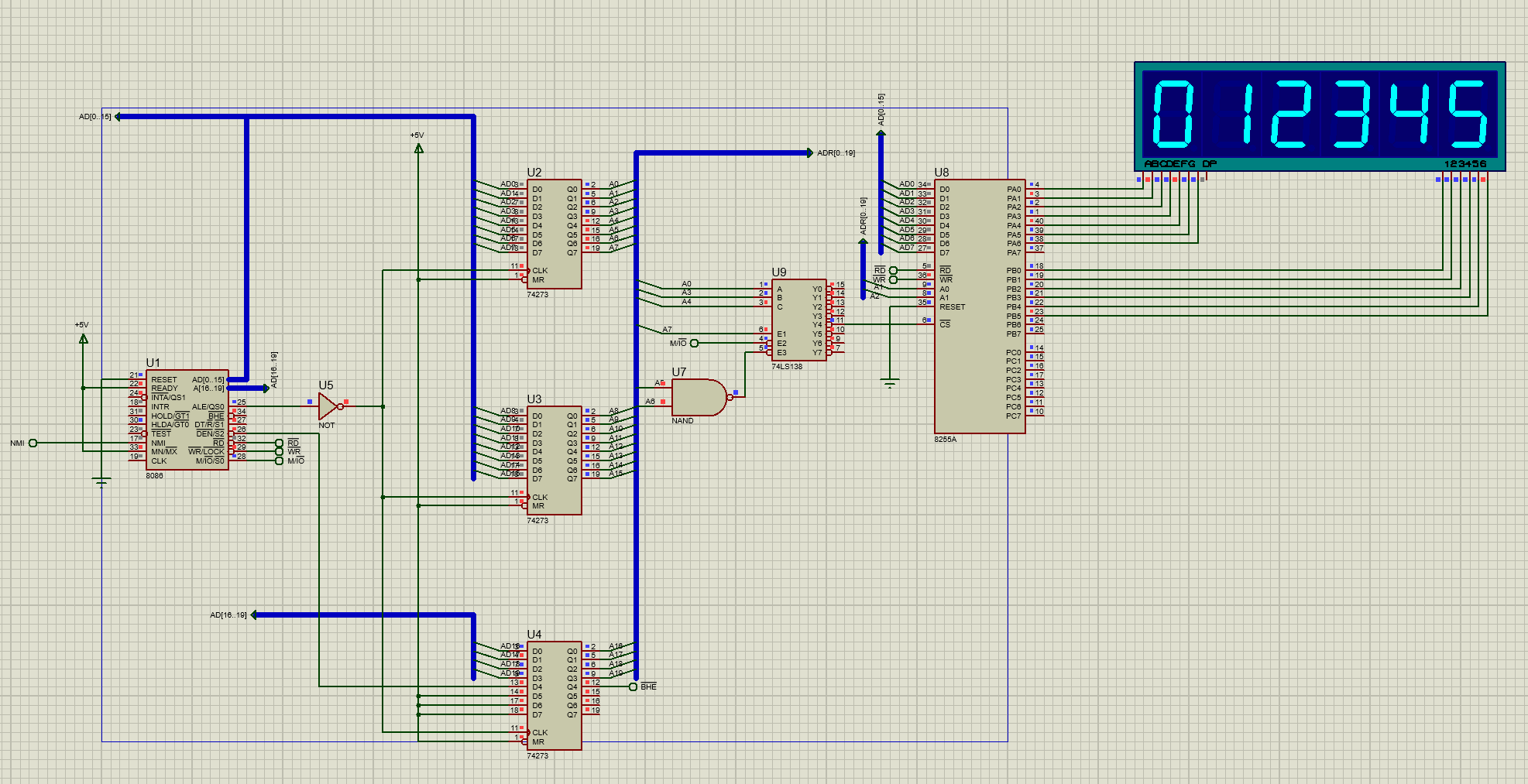 8086与8255实现数码管动态显示_8086数码管显示-CSDN博客