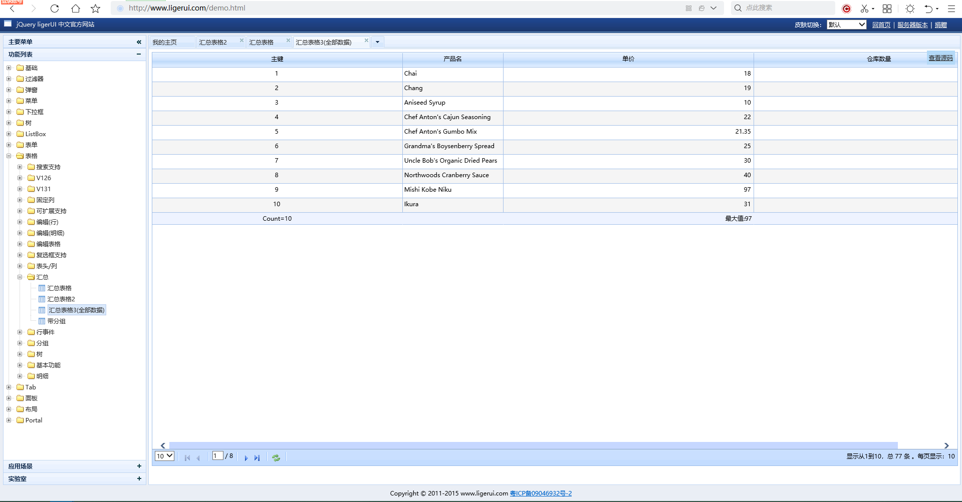 前端UI框架ligerui表格汇总功能无法计算全部数据的合计的解决方法_ligerui列求和-CSDN博客