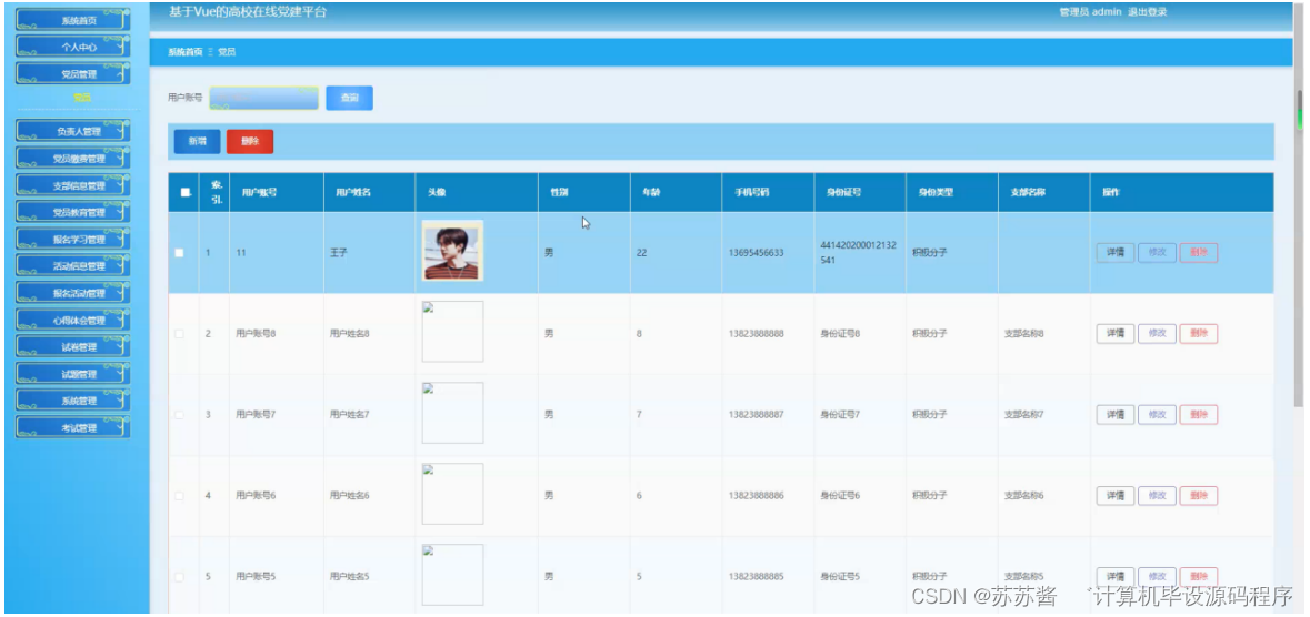计算机毕业设计springboot基于vue的高校在线党建平台nzh3j9【附源码】基于spring Boot Vue党务系统与实现 Csdn博客