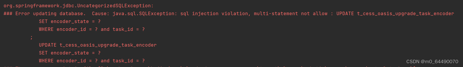Mybatis批量更新，报错：sql Injection Violation Multi Statement Not Allow Csdn博客 