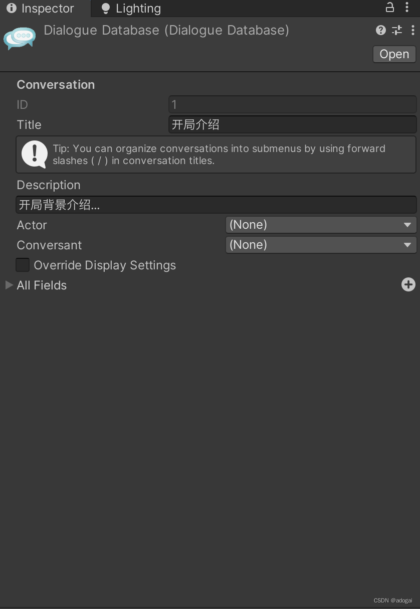 Dialogue System for Unity使用（二）实战_unity dialogue system-CSDN博客