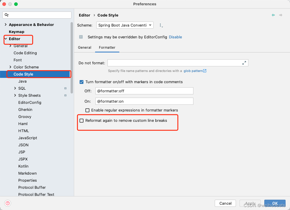 在重新格式化时不要删除自定义换行符（Don‘t remove custom line breaks on reformat)_do you want to remove custom line ...