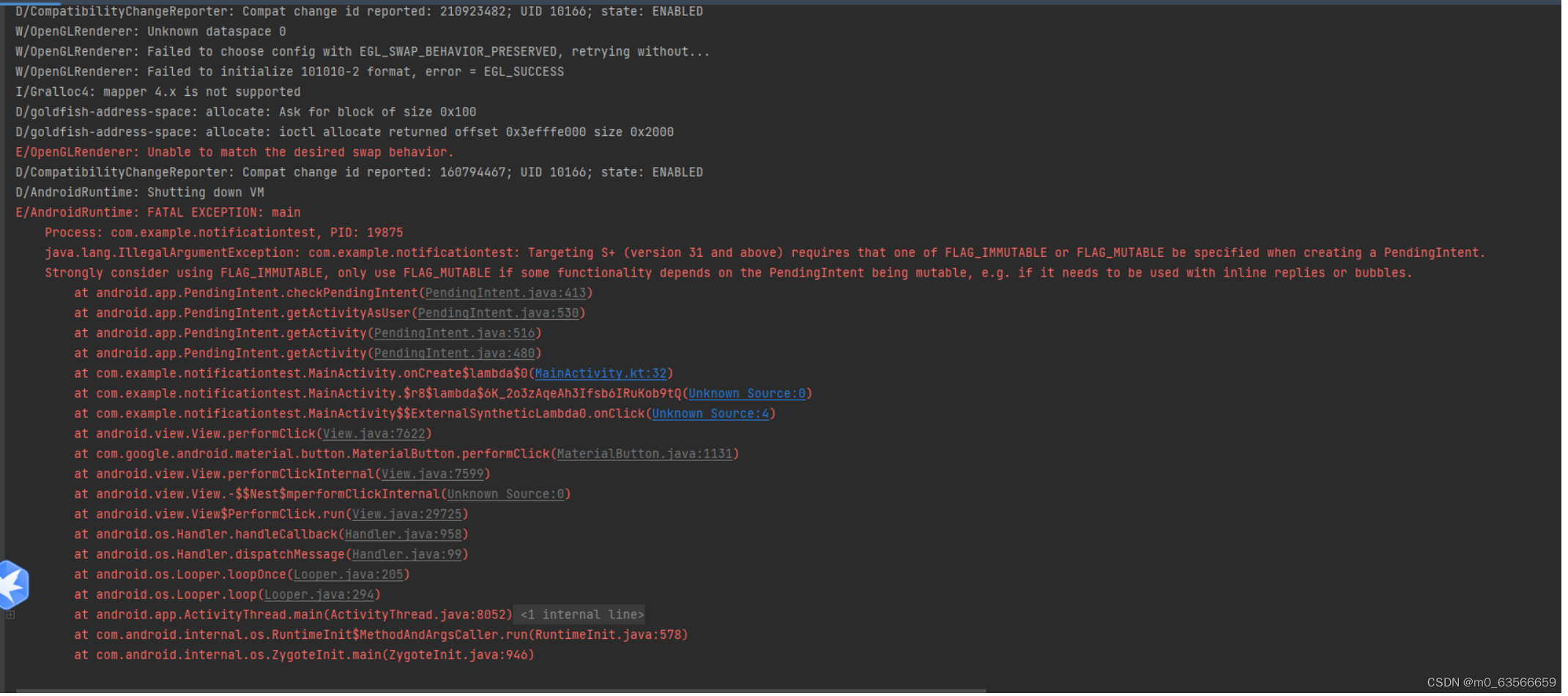 Java Lang Illegalargumentexception Com Example Notificationtest