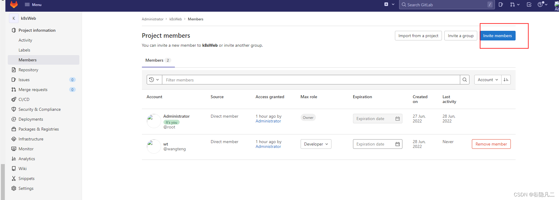 gitlab创建工程和用户_select a role-CSDN博客