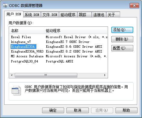 金仓数据库KingbaseES ODBC使用指南二 --创建数据源_odbcinst -i-CSDN博客