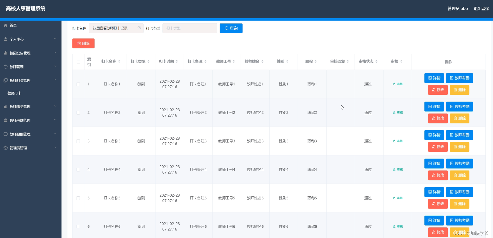 Java计算机毕业设计高校人事管理系统(附源码、数据库)高校人事信息管理系统数据库 Csdn博客