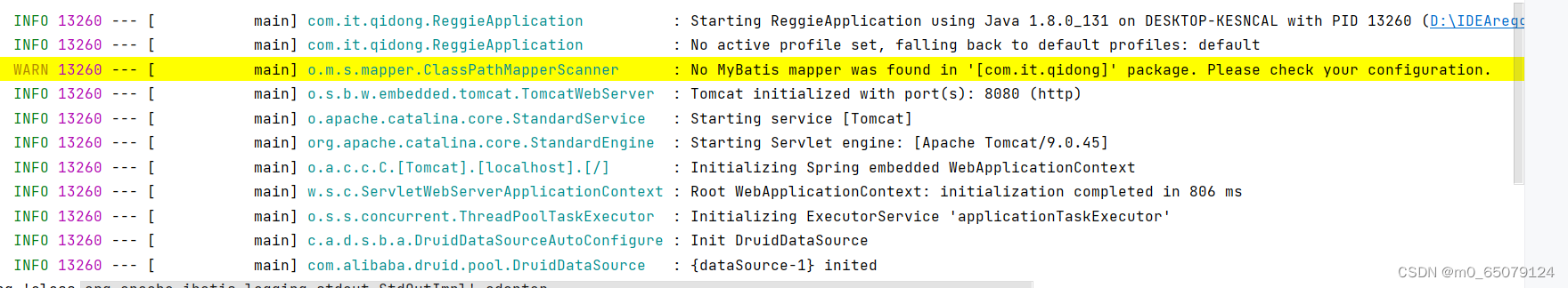 如果你的mybatisplus或 MyBatis mapper was found in ‘[com.**]‘ package.出现这样的警告 ...