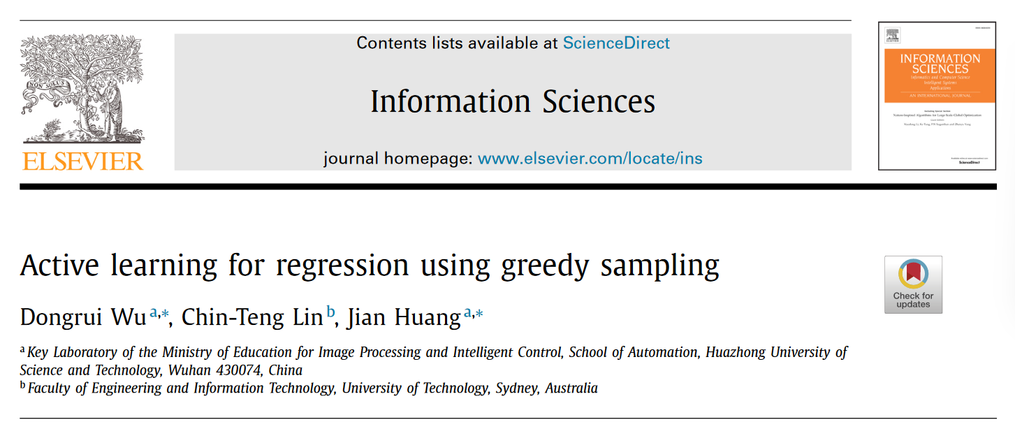 2019， Active learning for regression using greedy sampling-CSDN博客